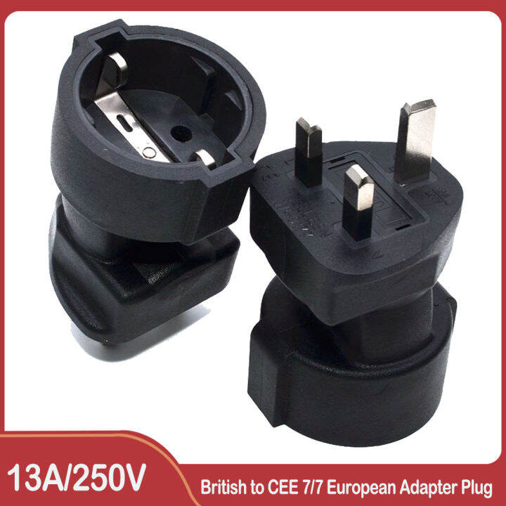 IEC Adapter CEE7/7 European Embedded Plug To British Converter Power ...