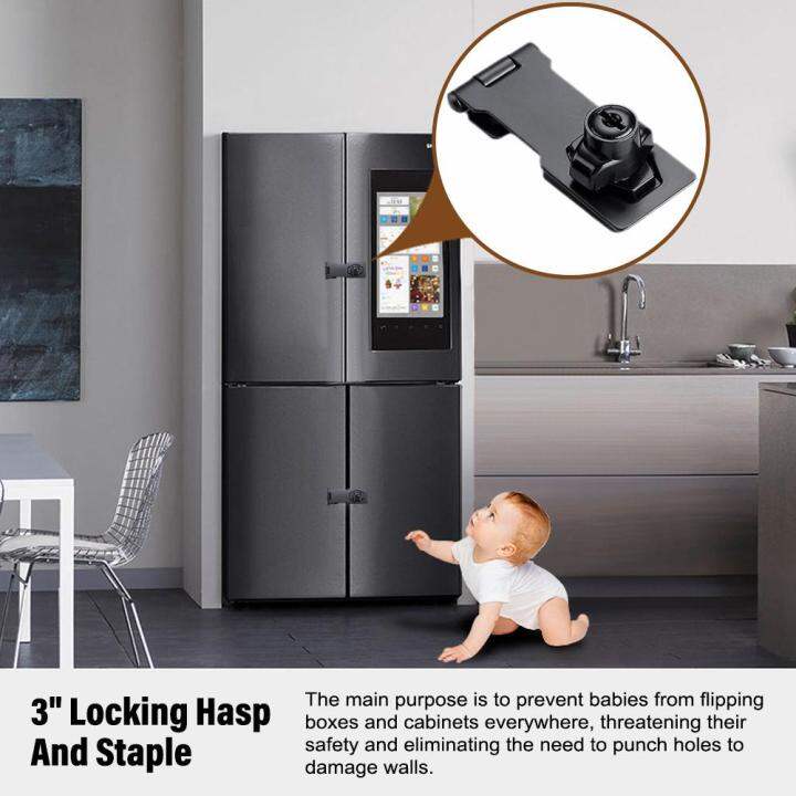 Locking Hasp and Staple Burglar Proof Lock with Lock Drawer Cabinet ...