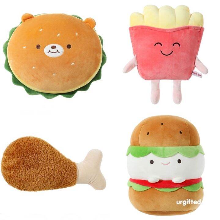 2023 Food Plush Toy by Miniso (Hamburger Egg Omelette Ketchup Catsup ...