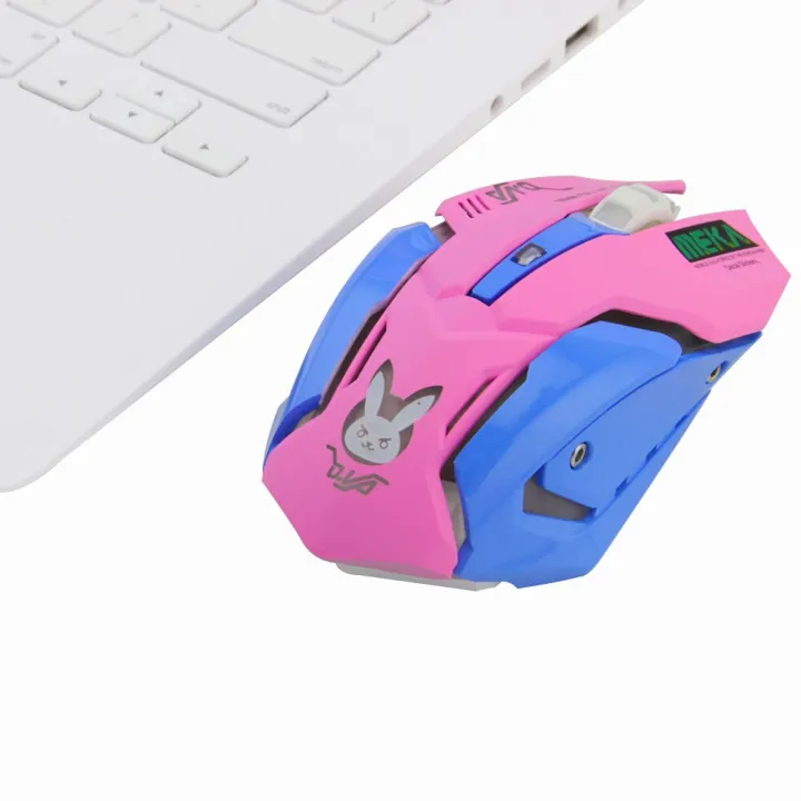 CHUYI Wireless Mouse D.VA Gaming Mause Pink Cute Optical 3D Computer ...