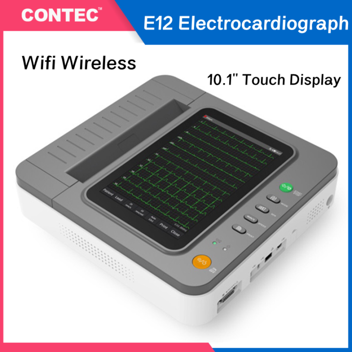 CONTEC E12 New ECG Machine Digital 12 Channel 12 Lead EKG Electrocardiograph, Interpretor,Touch ...