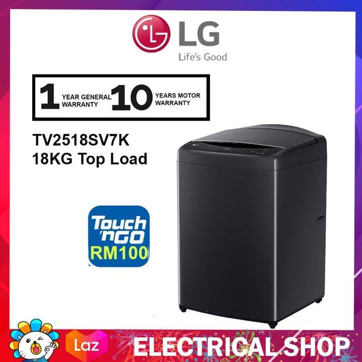 LG 18kg Top Load Washing Machine with Intelligent Fabric Care TV2518SV7K Washer Mesin Basuh ...