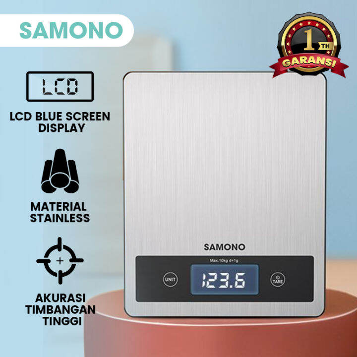 Samono Timbangan Dapur Digital Stainless Steel LCD Display Layar Sentuh ...