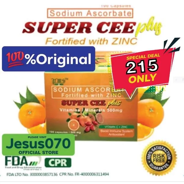 SUPER CEE PLUS (Sodium Ascorbate with Zinc) 100 Capsules - FDA Approved ...