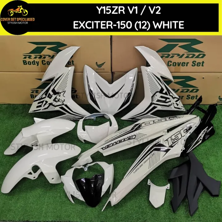 RAPIDO COVER SET Y15ZR V1/V2 EXCITER 150 (12) CREAM WHITE (STICKER TANAM/AIRBRUSH) | Lazada