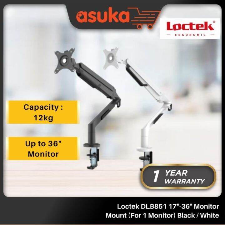 Loctek DLB851 17"-36" Monitor Mount (For 1 Monitor) Black / White | Lazada