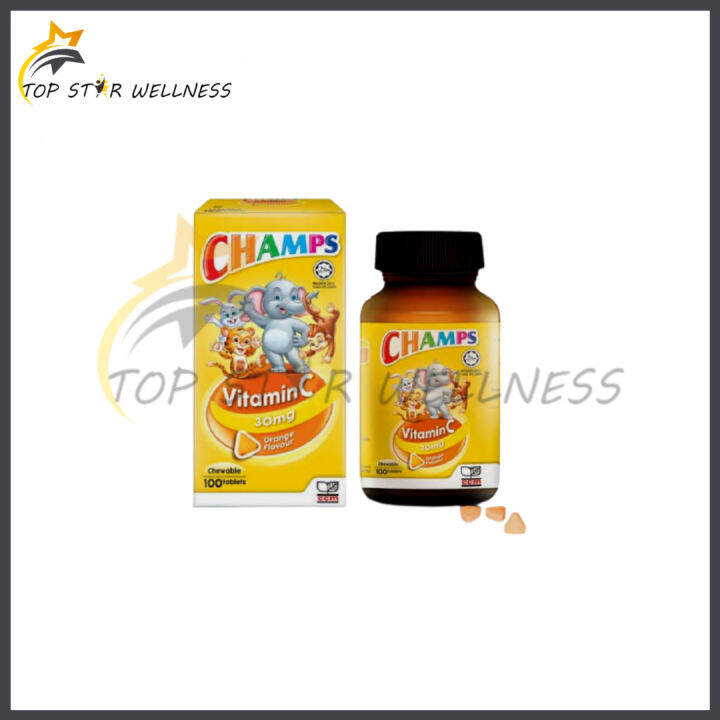 Champs Vitamin C Chewable 30mg Tablets 100's - Orange | Lazada