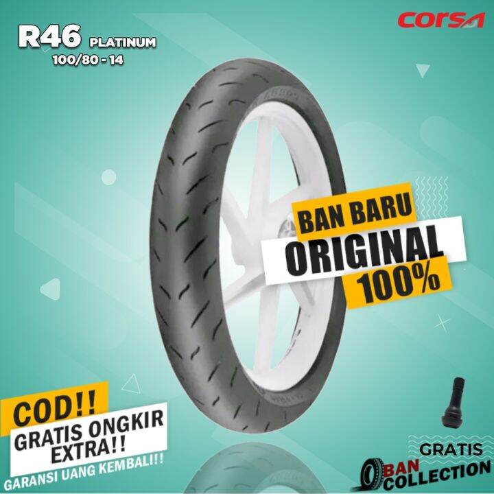 Ban Motor Matic SOFT COMPOUND // CORSA R46 PLATINUM 100/80 Ring 14 ...