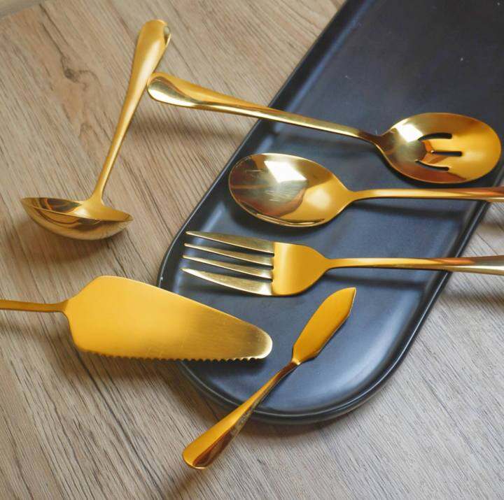 Per pcs Golden Goldware Stainless Steel Kitchen Flatware Cutlery ...