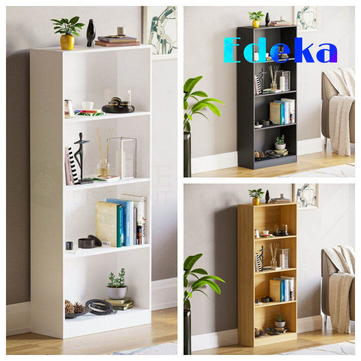 4 Tier Utility Cabinet Multi-Purpose Functional Bookcase Storage Rack ...