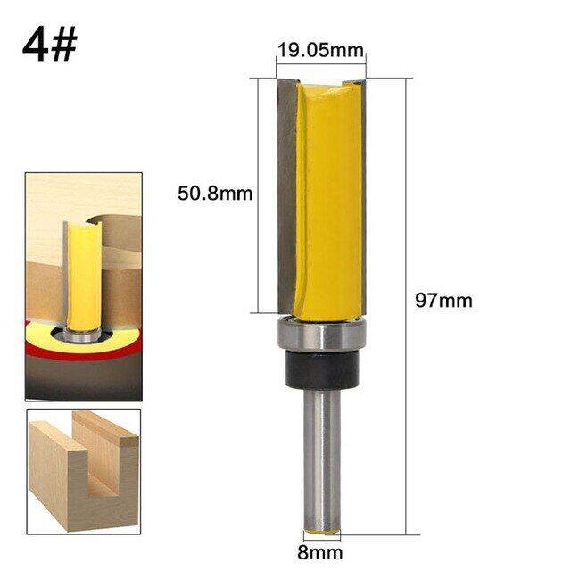 1pc 8mm Shank Tungsten Carbide Straight End Mill Template Trim Hinge ...