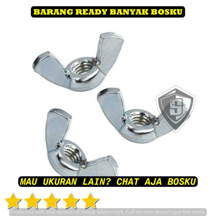 5 pcs (Drat Baut 12) M8 x 1,25 Mur Kuping Wing Nut Kupu-kupu baut 12 ...