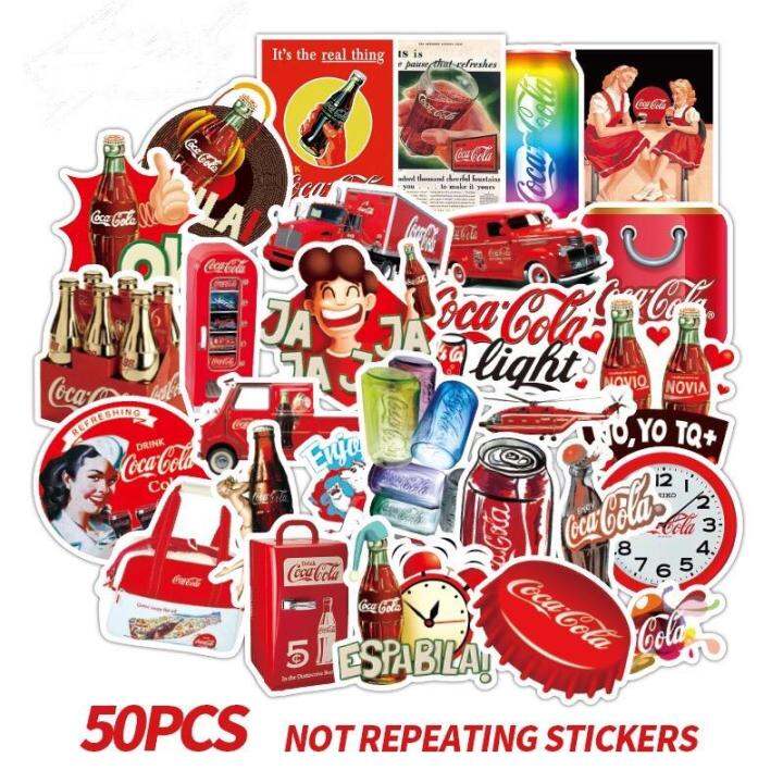 50pcs Coca-Cola vinyl decal graffiti stickers laptop waterproof no ...
