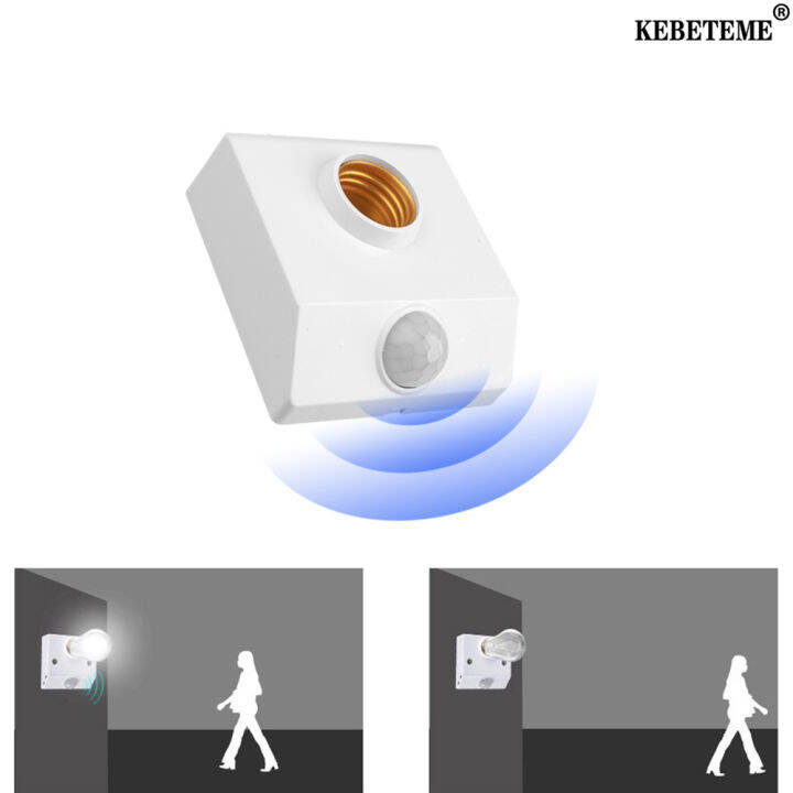KEBETEME Automatic Human Body Infrared IR Sensor LED Bulb Light E27 Base PIR Motion Detector ...