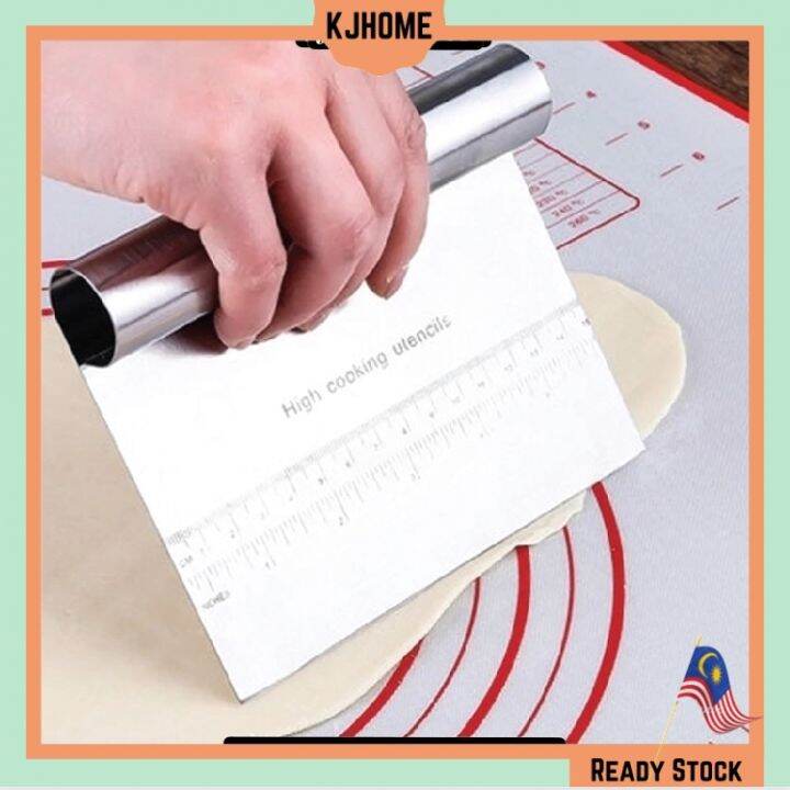Stainless Steel Dough Cutter Pastry Bench Scrapper with Measuring Scale ...