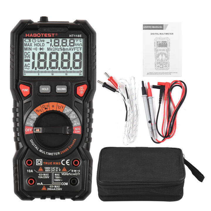 Smart Sensor HABOTEST HT118E Digital Multimeter Auto Range Multi-meter ...