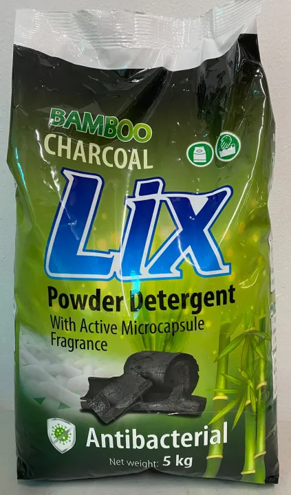 LIX ANTIBACTERIAL POWDER DETERGENT 5KG Bamboo Charcoal with Active ...
