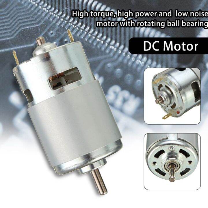 775 DC Motor Mesin DC 12V-36V 3500-9000 RPM Ball Bearing High Torque ...