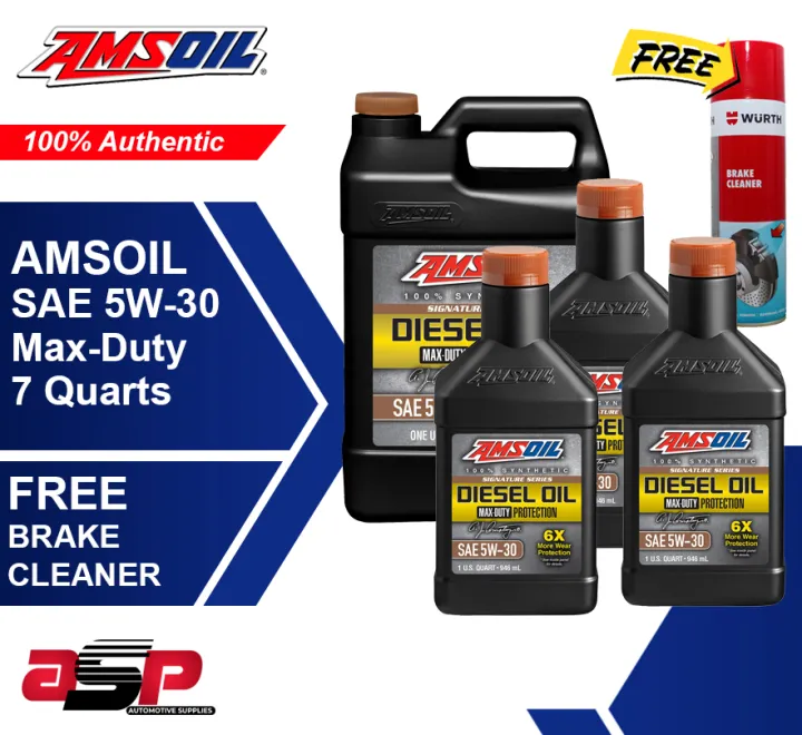 AMSOIL 5W-30 Signature Series Max-Duty Synthetic Diesel Oil 7 Quarts ...