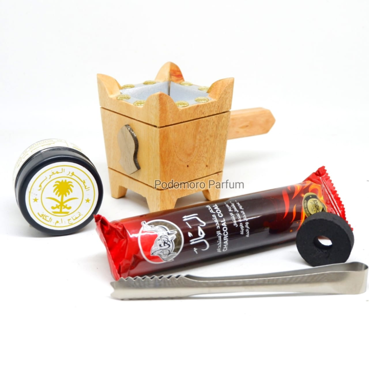 Paket Wadah Bakar Bukhur Manual Komplit Buhur Mabkhara Kayu Arang Magic ...