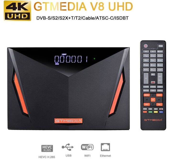 Gtmedia V8 UHD 4k satellite receiver DVB S2 t2 with 2.4G wifi for H.265 ...