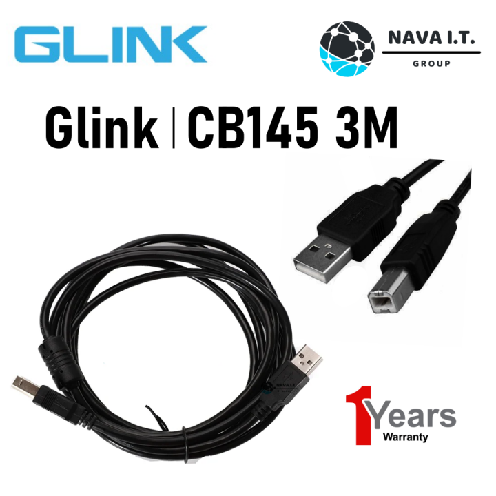GLINK สายCable PRINTER USB2.0 CB145 ยาว 3 เมตร รับประกัน1ปี | Lazada.co.th