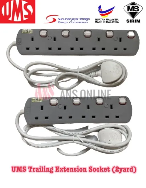 UMS 4G / 5G Trailing Extension cords Socket 2Yard Cable soket Sirim ...