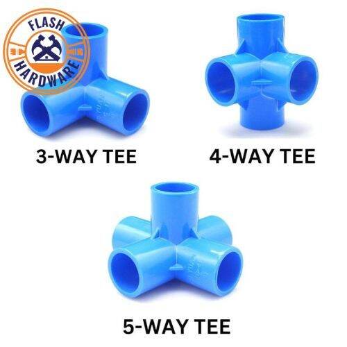 PVC Blue Fittings 3 Way Tee, 4 Way Tee, 5 Way Tee 20mm 25mm 32mm 1/2 ...