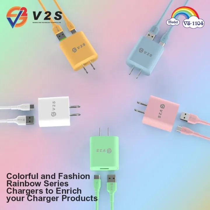 Rainbow Macaron color mobile phone charger | Lazada PH
