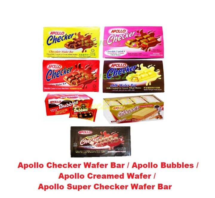 Apollo Checker / Bubble Chocolate Wafer Bar / Creamed Wafer / Super ...