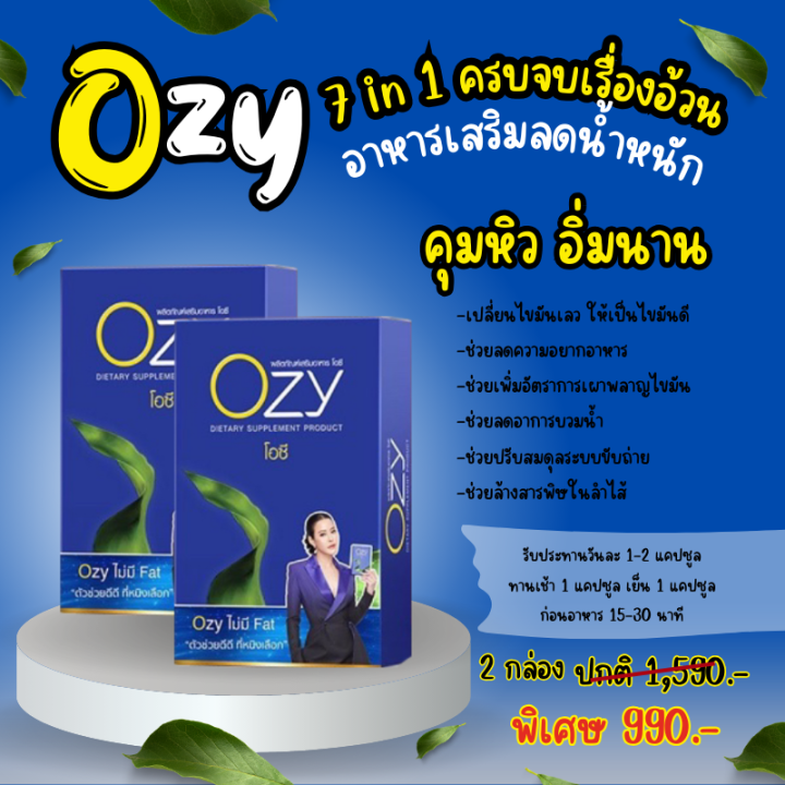 Ozy อาหารเสริมลดน้ำหนัก โอซี ลดน้ำหนัก By พี่หนิง คุมหิว อิ่มนาน( 2 กล่อง ) | Lazada.co.th
