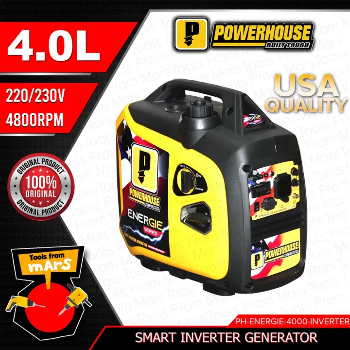 POWERHOUSE ENERGIE SERIES SMART Inverter Gasoline Generator 2.0 KW KVA ...