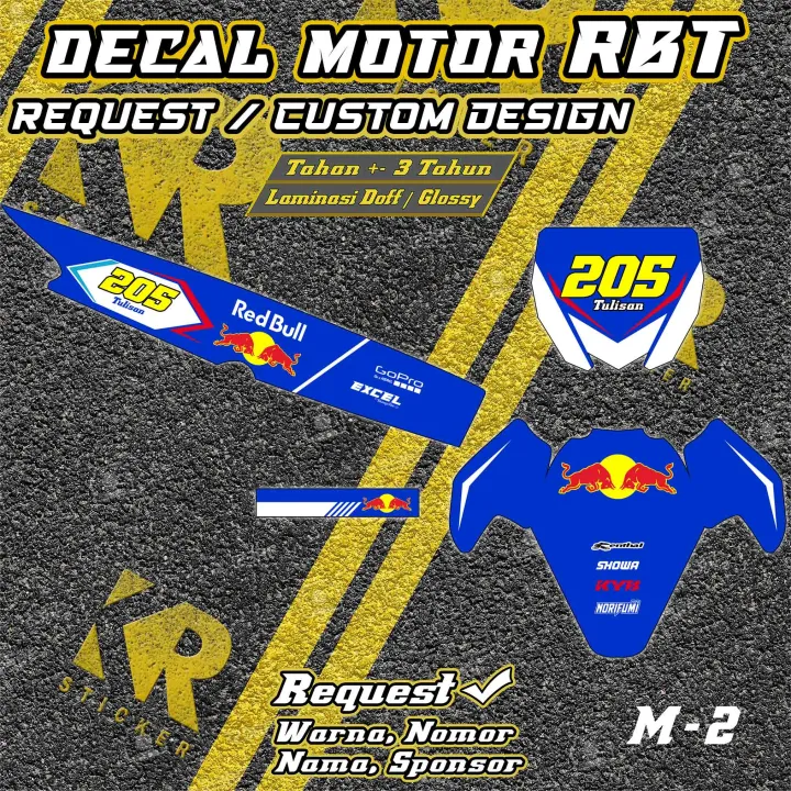 Stiker Decal Motor RBT sticker motor bebek trail Custom Desain | M2 ...