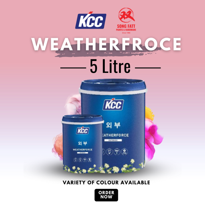 KCC Paint WEATHERFORCE Exterior (WHITE/COLOUR) 5L Cat Dinding Luar/外墙漆 ...