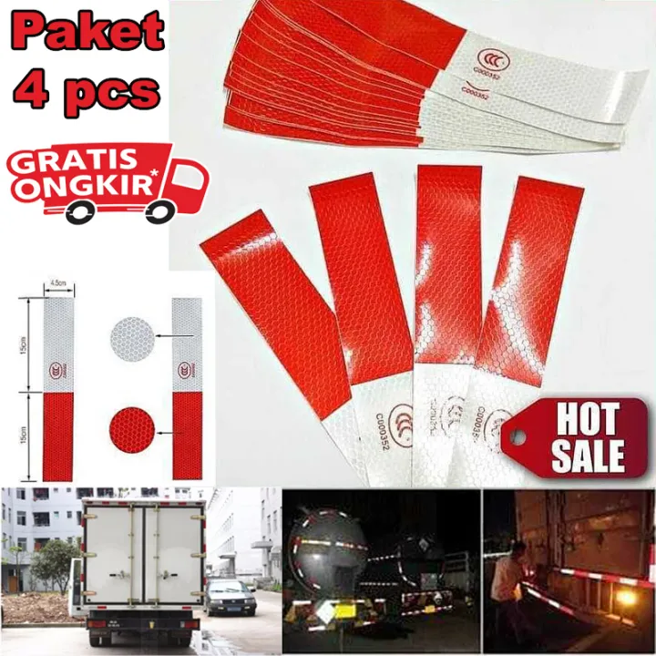 paket 4pcs Stiker Reflektor Pemantul Cahaya Ukuran 30 x 4,5 cm ...