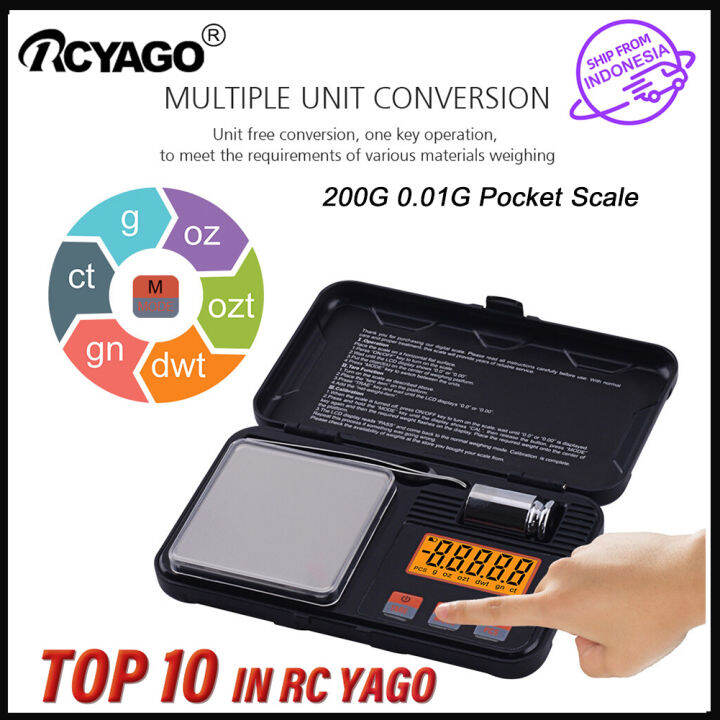 Rcyago 200G 0.01G Portable Digital Perhiasan Beratnya Timbangan Saku | Lazada Indonesia