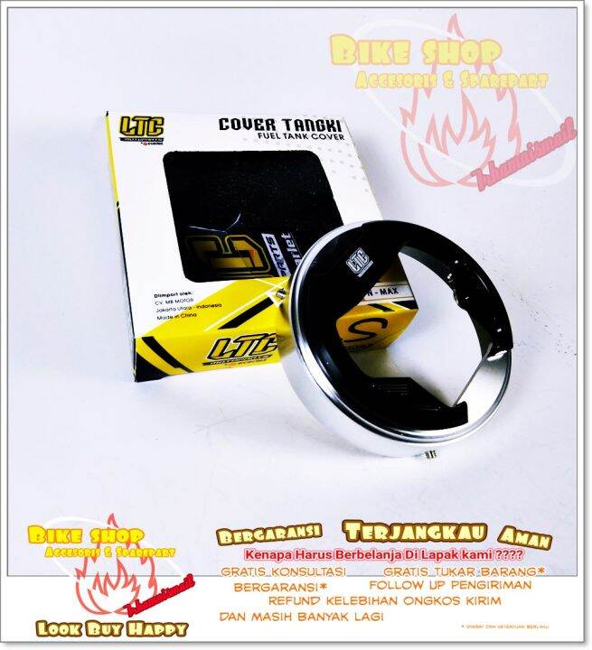 Tutup Tanki Motor Yamaha Nmax Silver Cover Tangki Bensin CNC Chrome ...