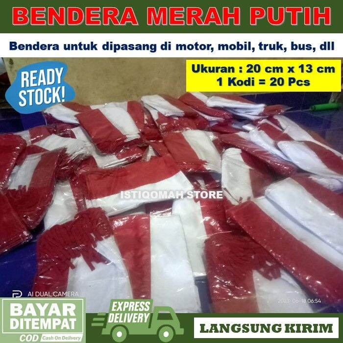 1 Kodi isi 20 Pcs Bendera Merah Putih Kecil Ukuran 20 cm x 13 cm MURAH ...