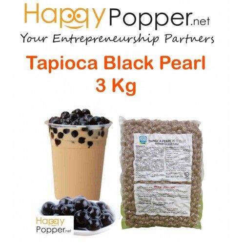 Happypopper Boba Tapioca Starch Jelly Balls Black Pearl Ball 3 kg Local ...