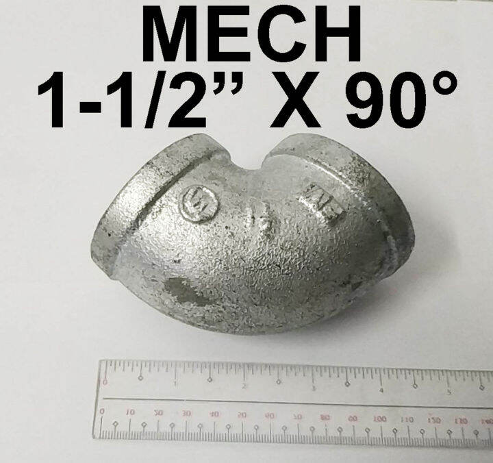 MECH GI ELBOW 1-1/2" X 90° SCH40 STANDARD THREADED SCREW TYPE MALLEABLE ...