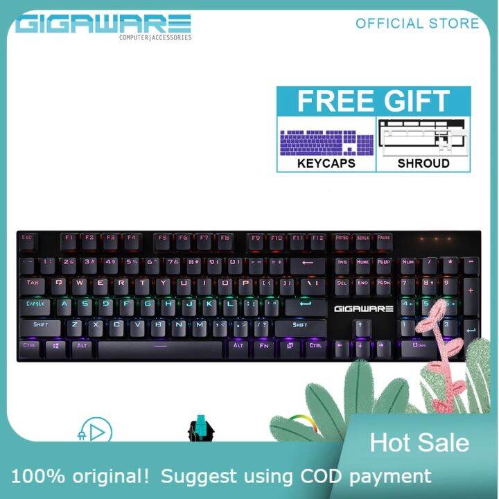 Gigaware KG1 Mnemonix Full 104 Keys Hot-Swappable RGB Mechanical Keyboard With Shroud | Lazada