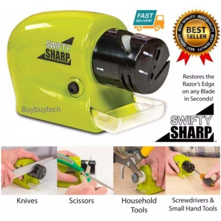 SWIFTY SHARP ที่ลับมีดไฟฟ้า เอนกประสงค์ (สีเขียว) สำหรับลับมีด ลับของมีคม ลับกรรไกร ลับไขควง ...