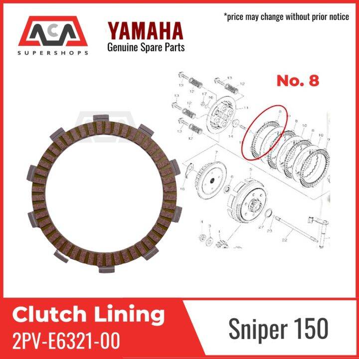 SNIPER 150 FRICTION PLATE CLUTCH LINING (2PV-E6321-00) (YAMAHA GENUINE ...