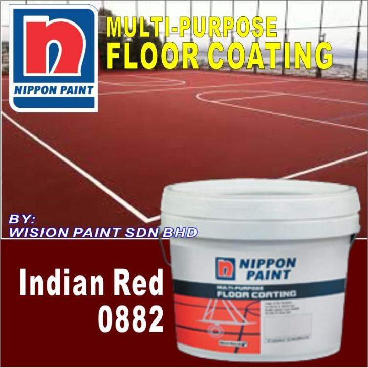 INDIA RED 0882 ( 5L ) MULTI-PURPOSE FLOOR COATING NIPPON PAINT / WATER ...