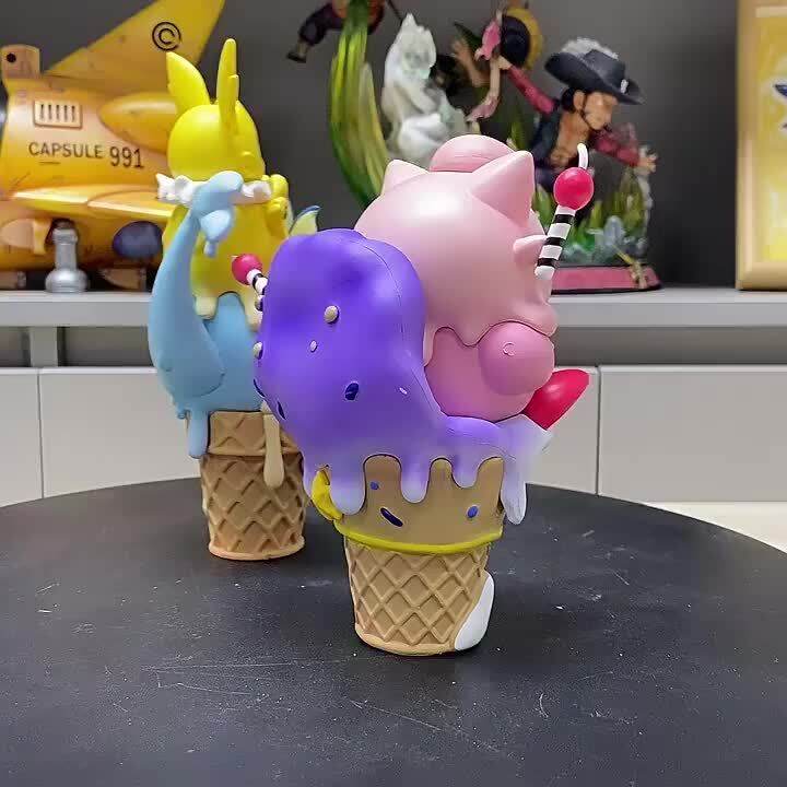 14cm Pokemon Anime Figures Eevee Jigglypuff Figuires Ice Cream Action ...