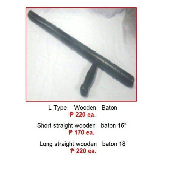 ♀Wood Baton Security Gear (L type straight 16 long straight 18 | Lazada PH