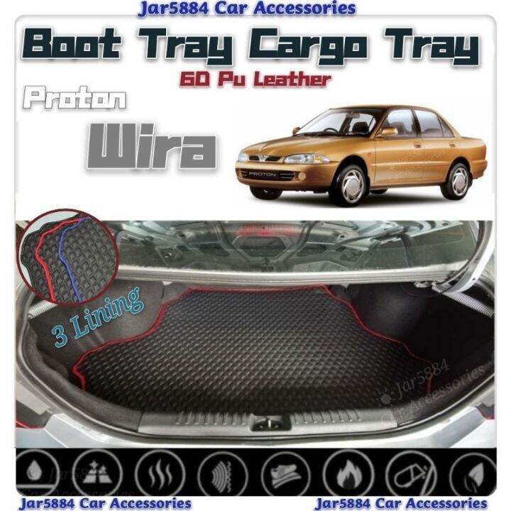 Proton Wira 6D Pu Leather Boot Tray Cargo Tray | Lazada