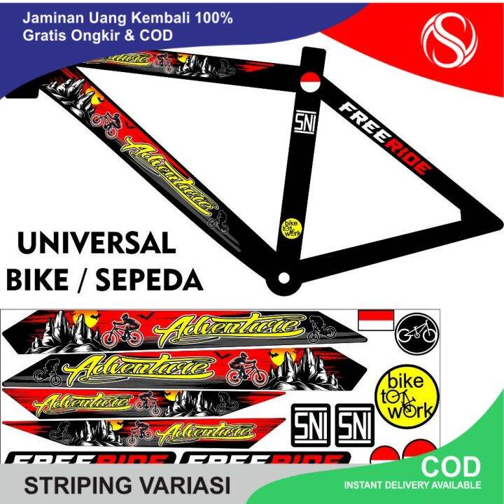 COD STRIPING VARIASI MOTIF SEPEDA UNIVERSAL / STICKER BIKE ADVENTURE ...