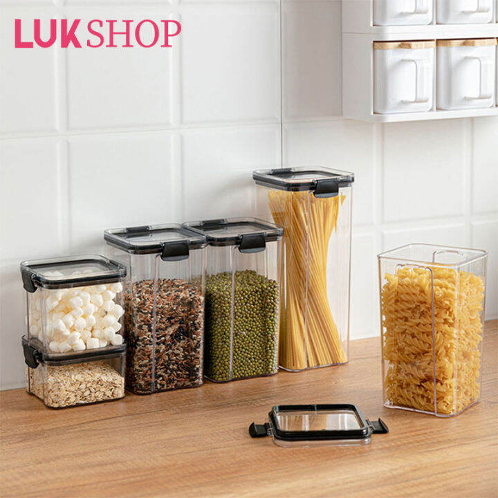 LUK Clear Stackable Storage Container Airtight Food Fresh Box Square ...