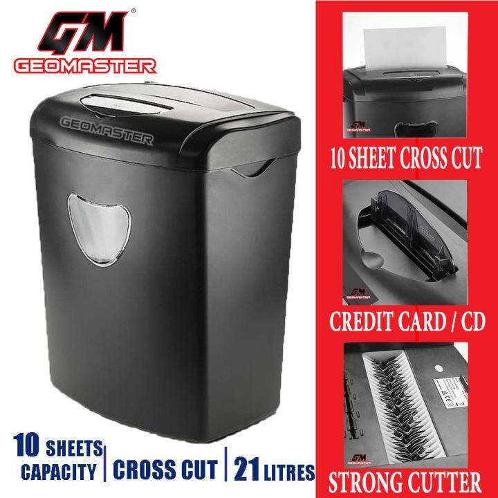 Geomaster Cross Cut Diamond Paper Shredder - Heavy Duty Paper Shredder ...